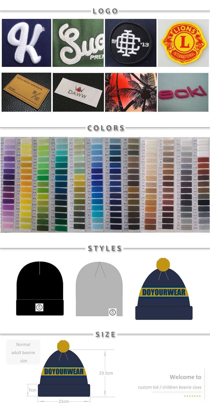 100% Acrylic Custom Adults Plain Toque Knitted Woven Label Beanie - Buy ...