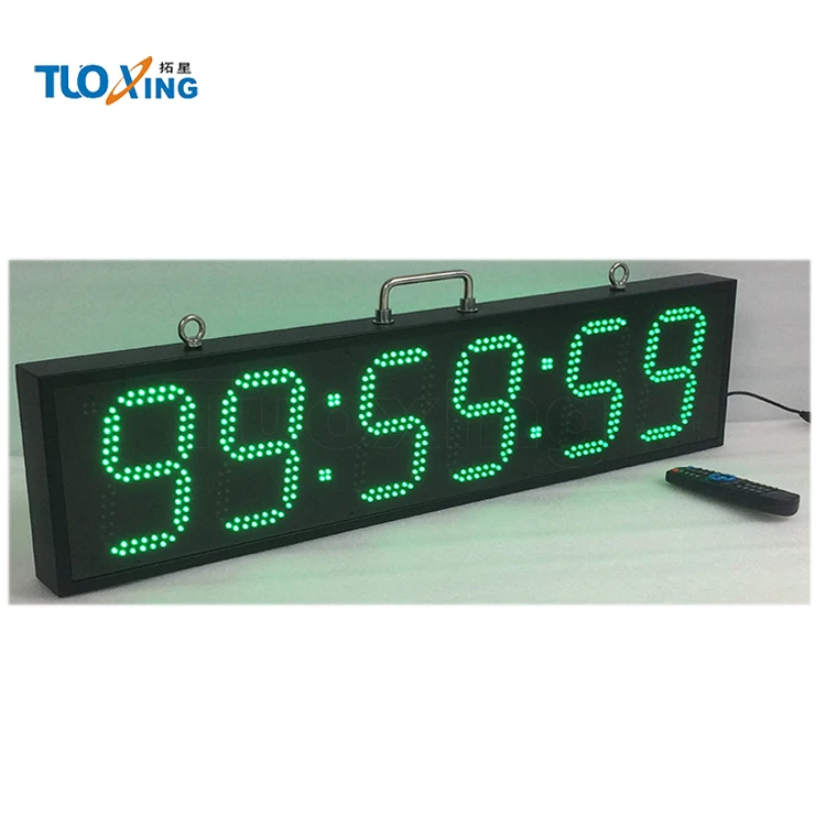 6 Inch 6 Digit LED Digital Led Marathon Clock - Double Side Race Clock