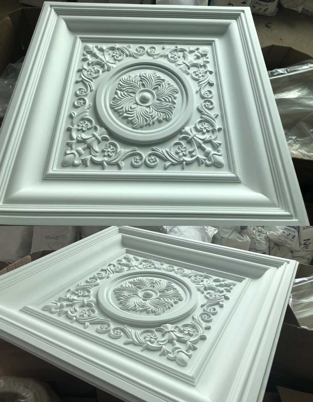 BL6100A# PU Polyurethane Foam Decoration Aluminum Ceiling Carved ...