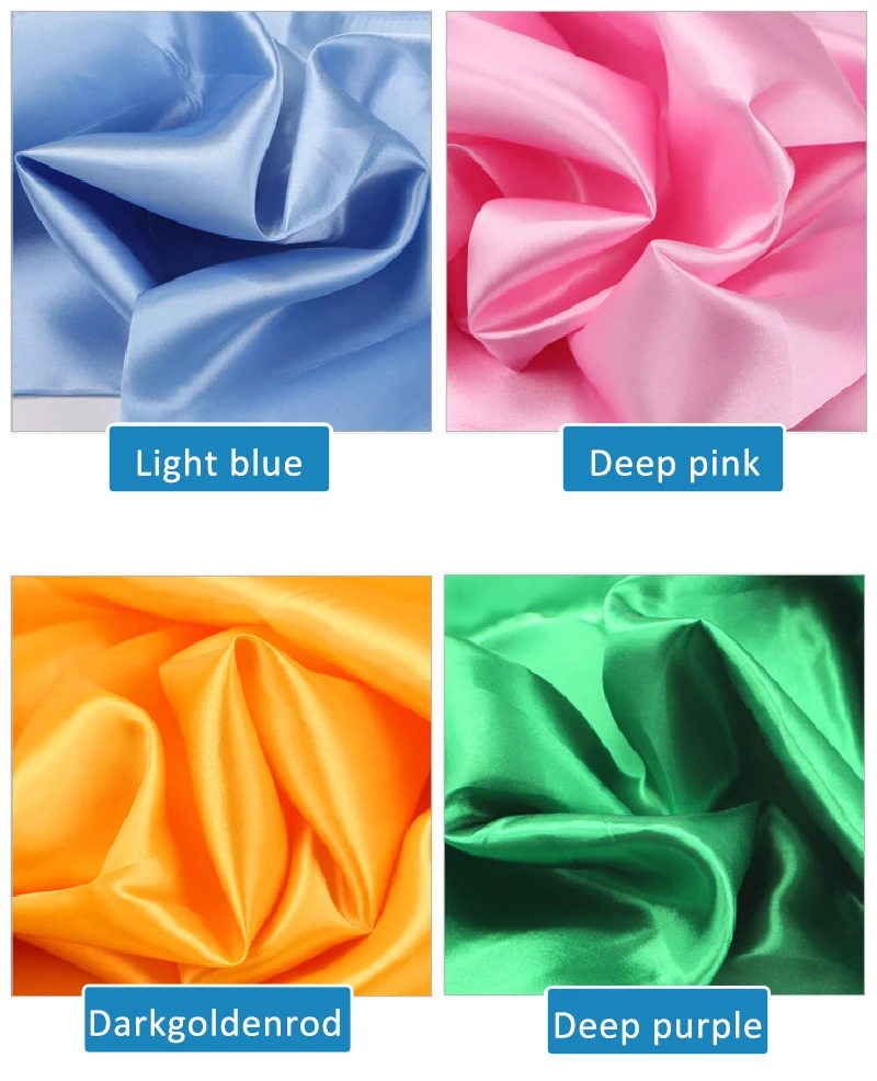 Elastic Pure Color Soft Polyester Satin Fabric for Lining