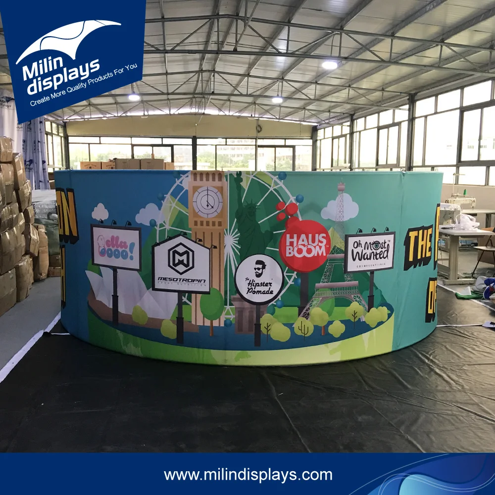 Round Circle Fabric Hanging Banner Sign Suspended Ceiling For Trade ...