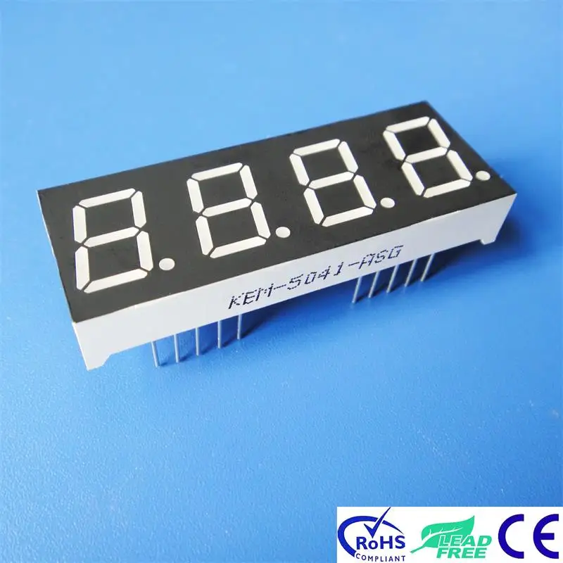 0.5 Inch 7 Segment 4 Digit Led Clock Digital Display Red Seven Segment ...