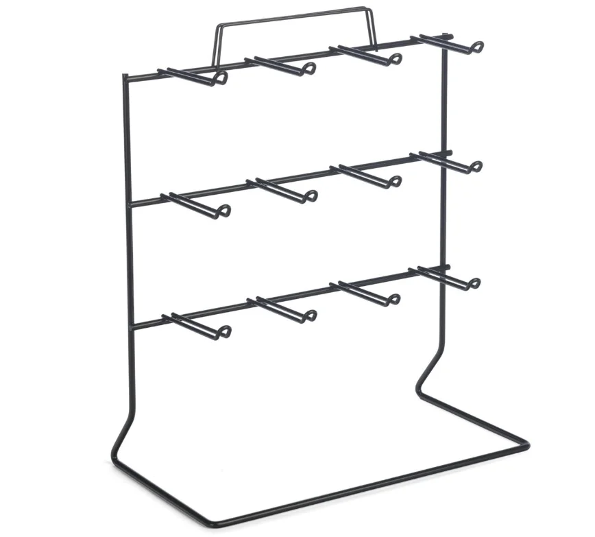 Counter Rack W/ Sign Holder,3 Tiers,(12) 3" Hooks Keychain Display ...