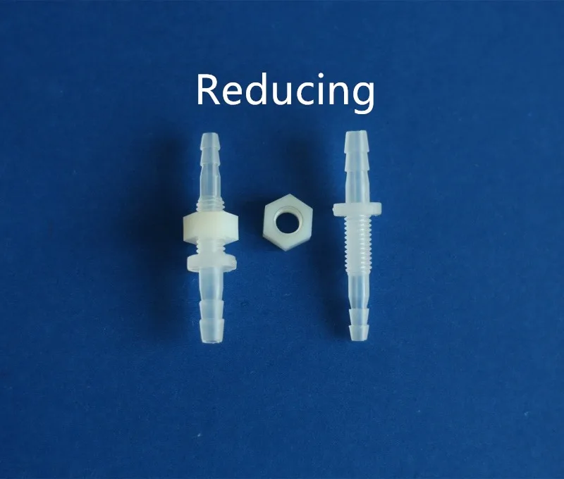 Plastic straight equal barbed screw thread hose joiner barb panel mount ...