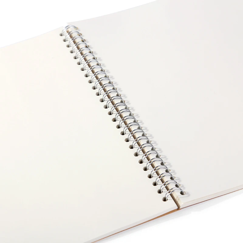 Custom Kraft Paper Cover A5 Spiral Binding Sketch Book With Blank Pages ...