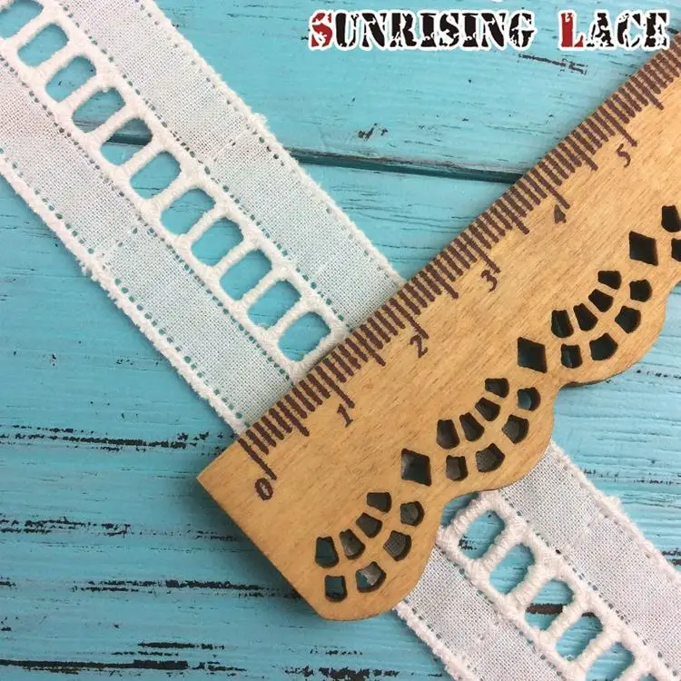 Embroidered Cotton Ladder Lace Trim - Buy Cotton Ladder Lace Trim ...
