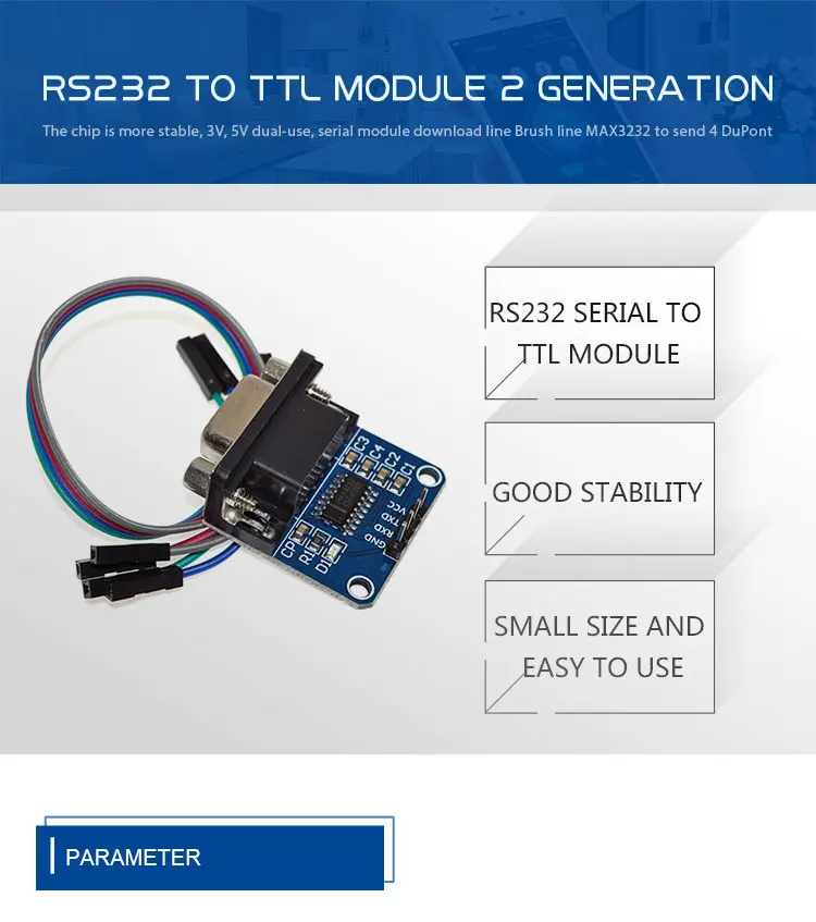 V2.0 DB9 Connector UART Converter RS232 to TTL Module Max3232