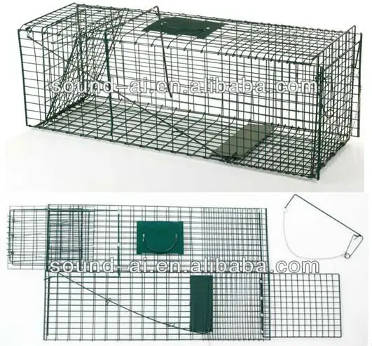 Easy Set Galvanized Collapsible Wire Rat Trap Large Animal Cage - Buy ...