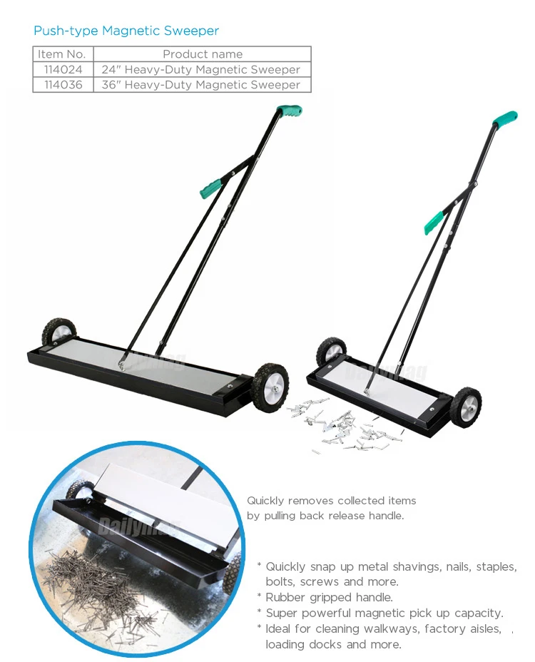 36" Rolling Magnet With Release Lever,Heavy Duty Magnetic Sweeper With ...