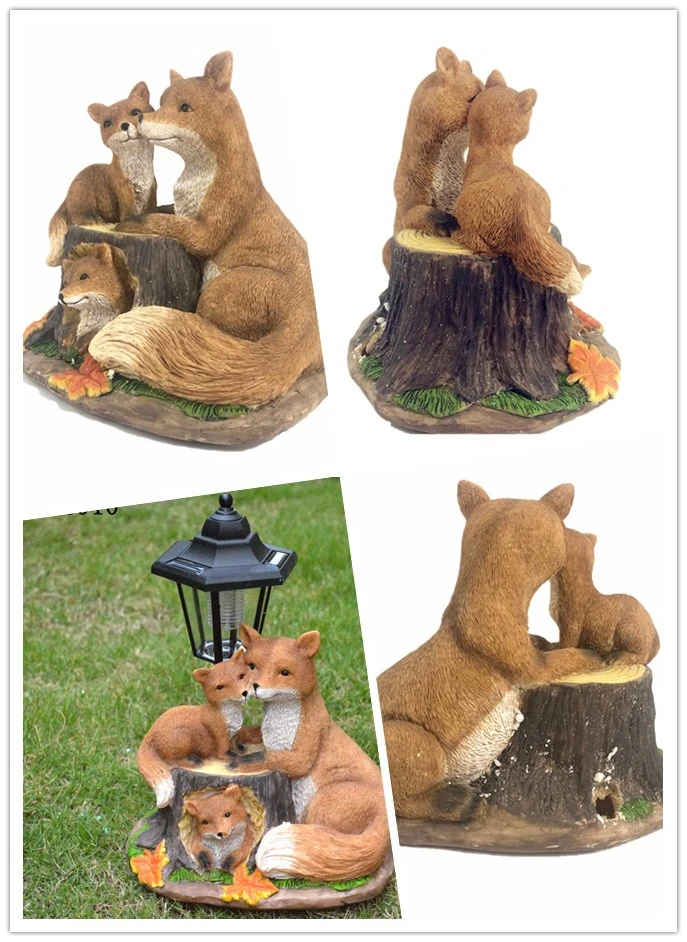 Fox Solar Light Statue Polyresin Figurine Garden Decoration - Buy ...