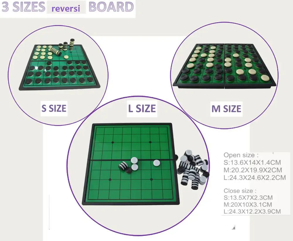 Medium Sized Foldable Magnetic Plastic Reversi Board Game For Travel ...
