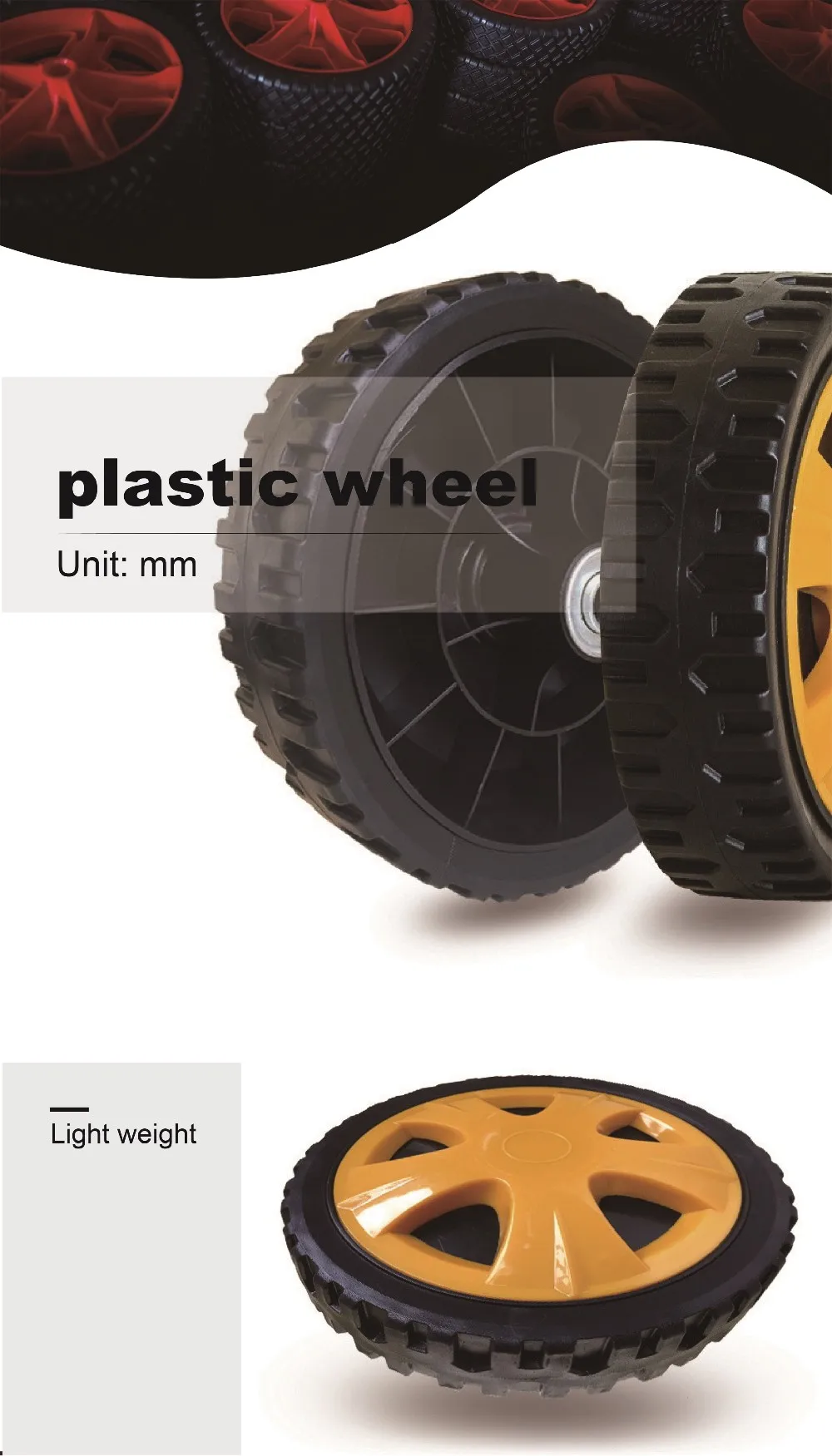 12 Inch Plastic Rim Wheel With Tires Pvc Lawn Mower Wheel - Buy 12 Inch ...