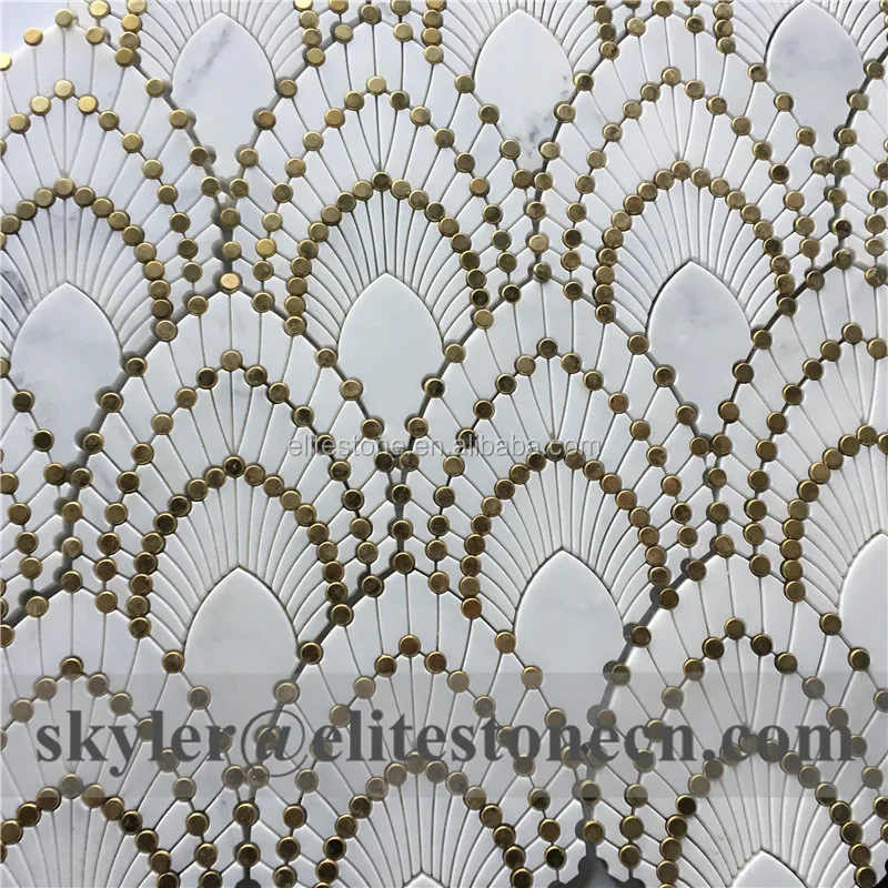 Luxury Marble Mosaic Tiles - Waterjet Cut Carrara White