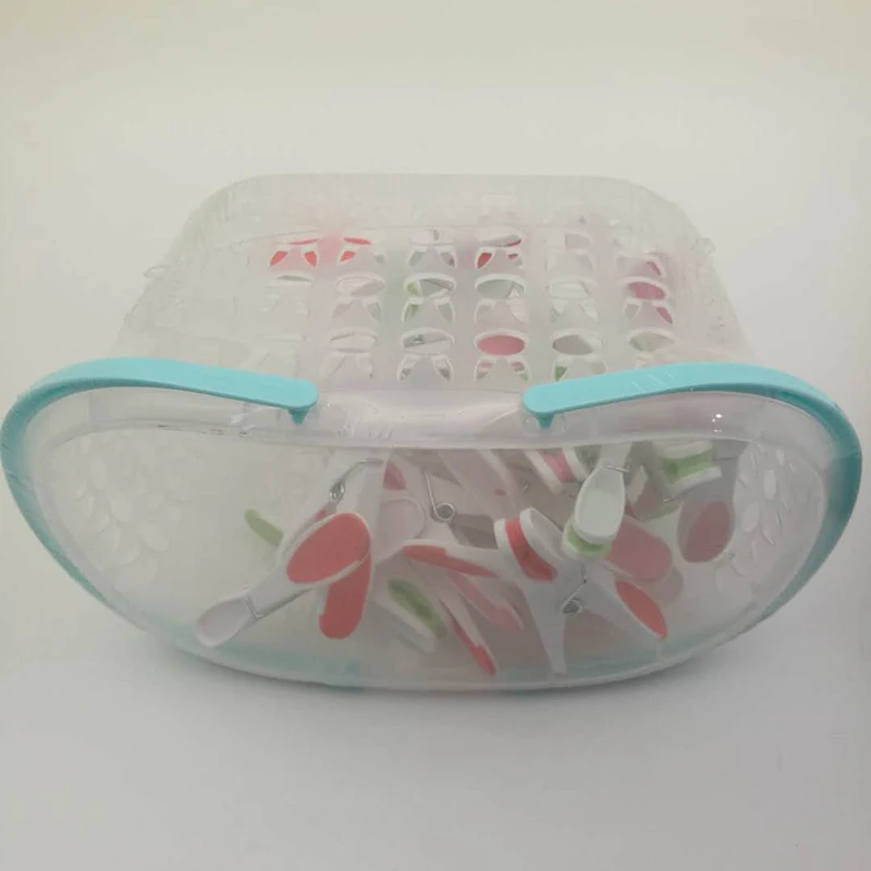 Flexible Plastic Laundry Basket With 24 Pcs Tpr Plastic Clothes Pegs ...