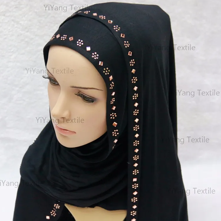 Solid Color Beaded Pakistani Fashion Custom Hijab Scarves - Buy Custom ...