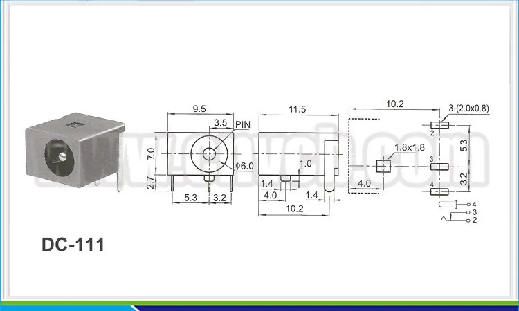 Dc-111 4 Pin Connector 24v 15a Ac Dc Power Adapter Dc Jack Smt - Buy Dc ...