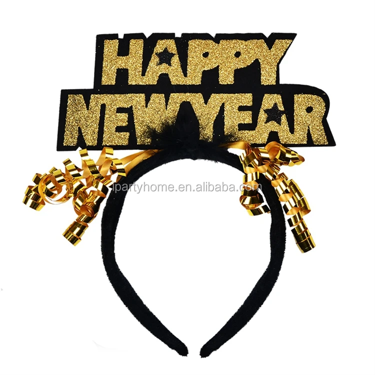 Happy New Year Party Hair Accessory Gold & Silver Letter Headband - Buy ...