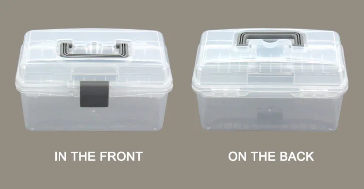 Clear Light Blue Plastic Tool Box Organizer - 20x12.4x10.8cm