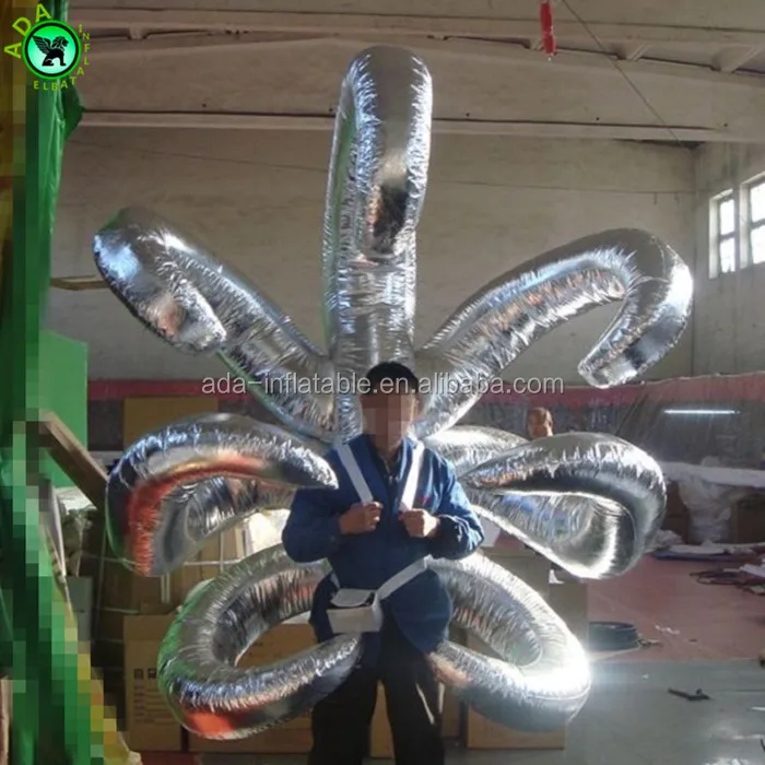 Circus Parade Advertising Moving Inflatable Silver fox Tail Costume ...