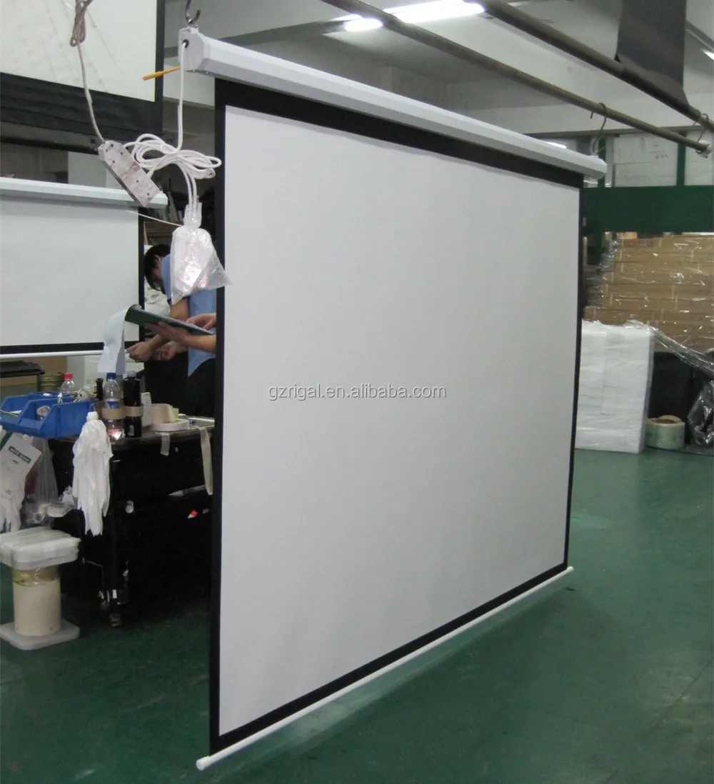 Electric Projector Screen / Wall & Ceiling Mounted Motorized Projection ...
