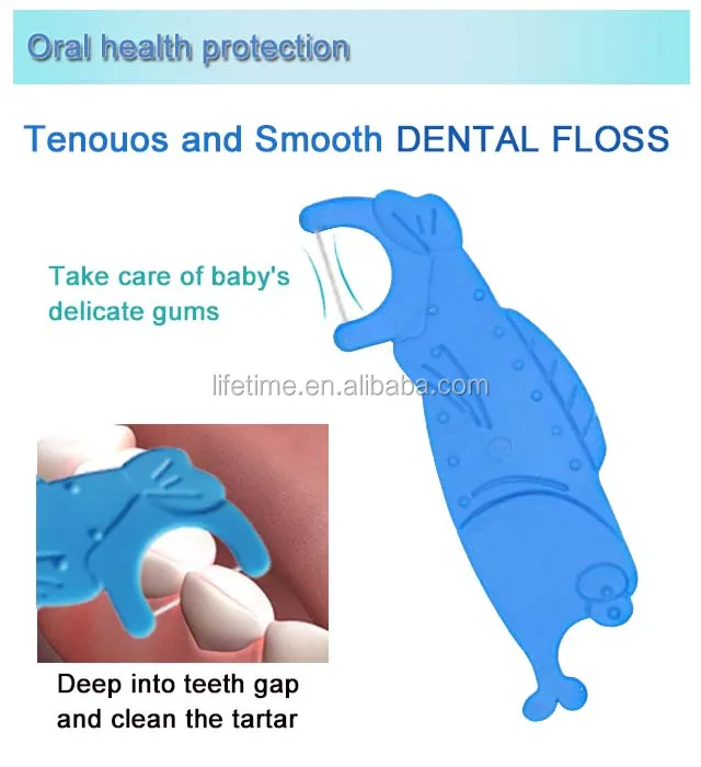 Kids Dental Floss Pick - Cute, Fruit-Flavored, & Durable