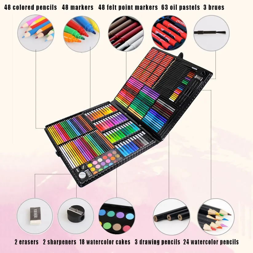 258 Piece Portable Art Drawing Set for Kids - Drawings 4 Portable