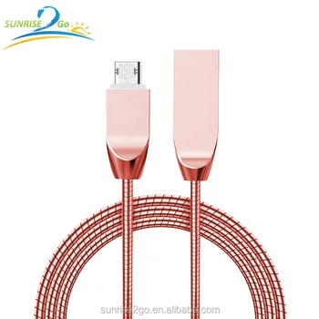 Zinc Metal Stainless Steel Micro Usb Metal Spring Shield Cord,2.4a ...