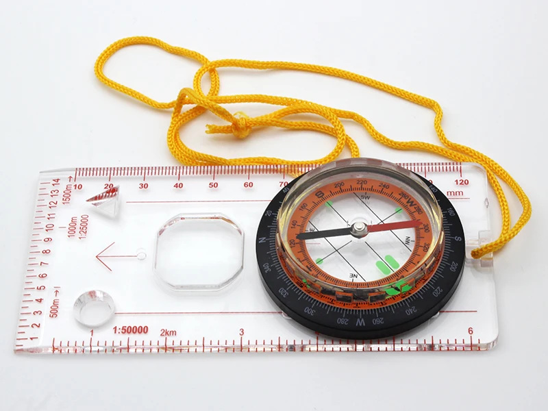 Acrylic Baseplate Map Surveying Scale Ruler Compasses Wild Hiking Map ...