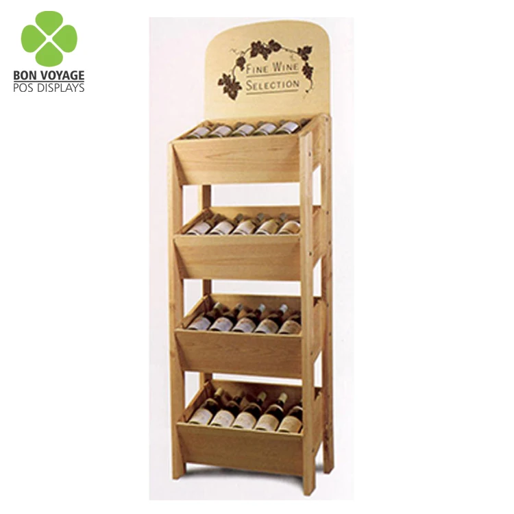 Retail Store Wooden Bottled Drink Display Rack Wine Display - Buy Wood ...