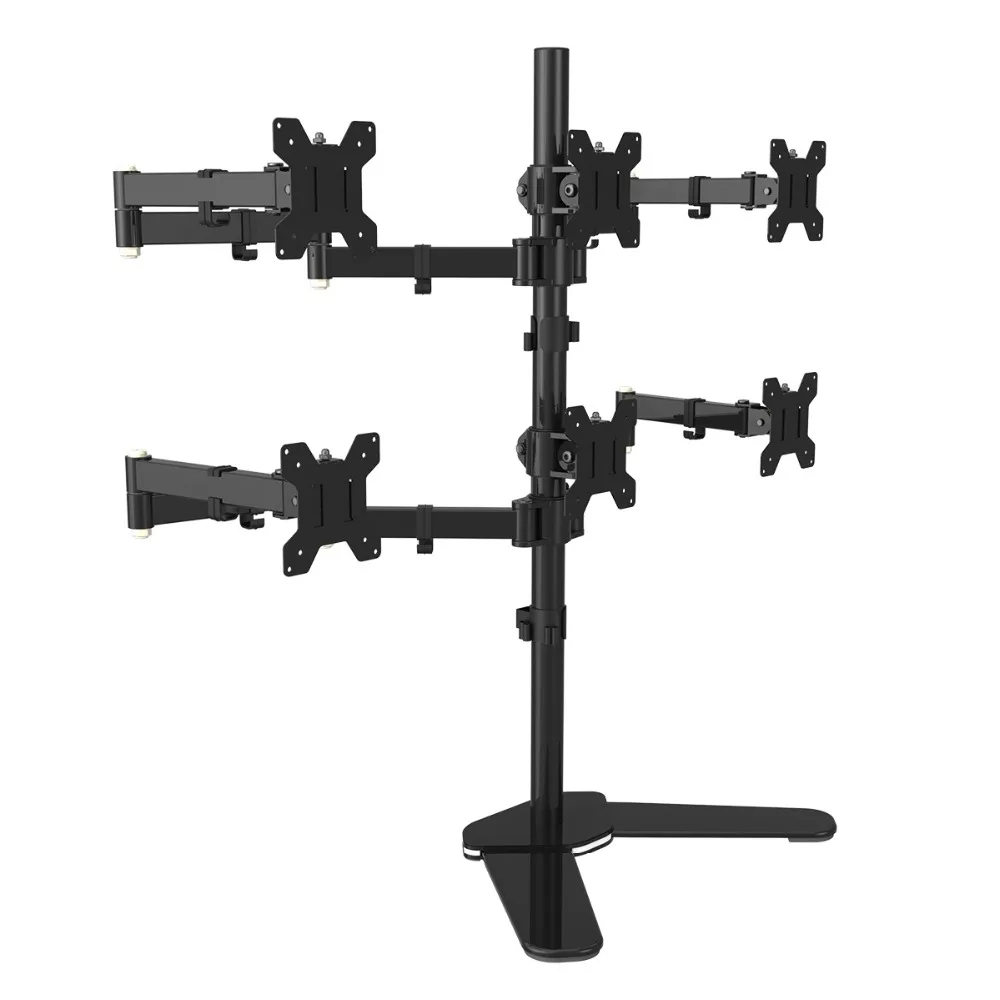 Height Adjustable Multi Display LCD Monitors Mobile Cart