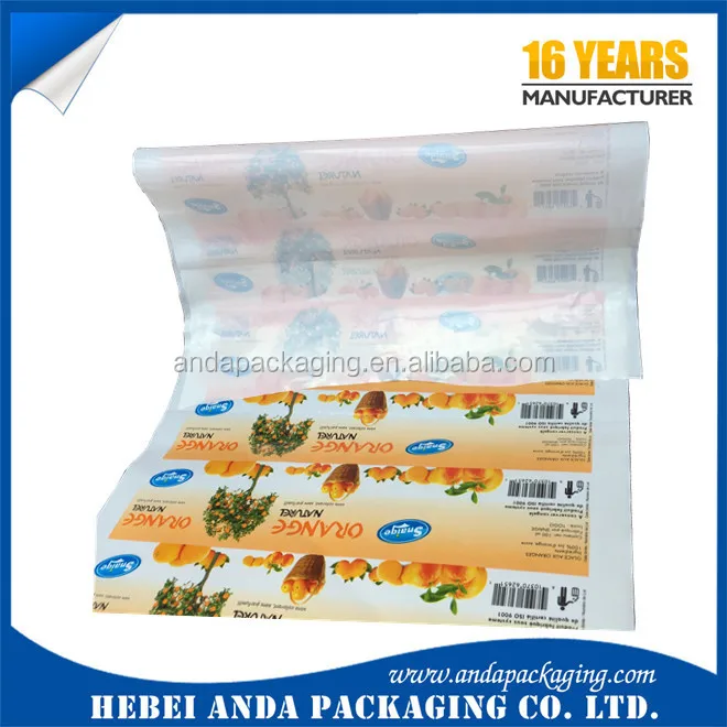 Heat Seal Pe Water Sachet Film In Roll With Printing/drink Water Sachet ...