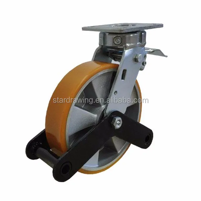 SS Kingpinless Caster Wheel Aluminum PU Caster With Toe Safe Guard ...
