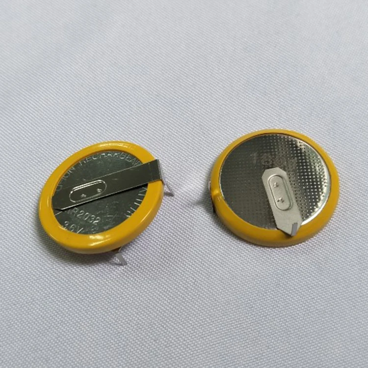 3.6v Li-ion Rechargeable Battery Lir2032 Li-ion Coin Battery Cell With Tabs - Buy 3.6v Li-ion ...