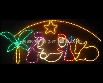 Led Birth Of Jesus Scene Nativity Christmas Motif Rope Lights - Buy ...