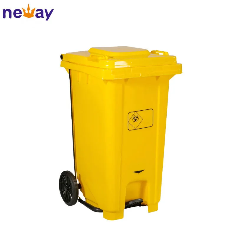 Yellow Color 240l Plastic Medical Foot Pedal Trash Can - Buy Plastic ...