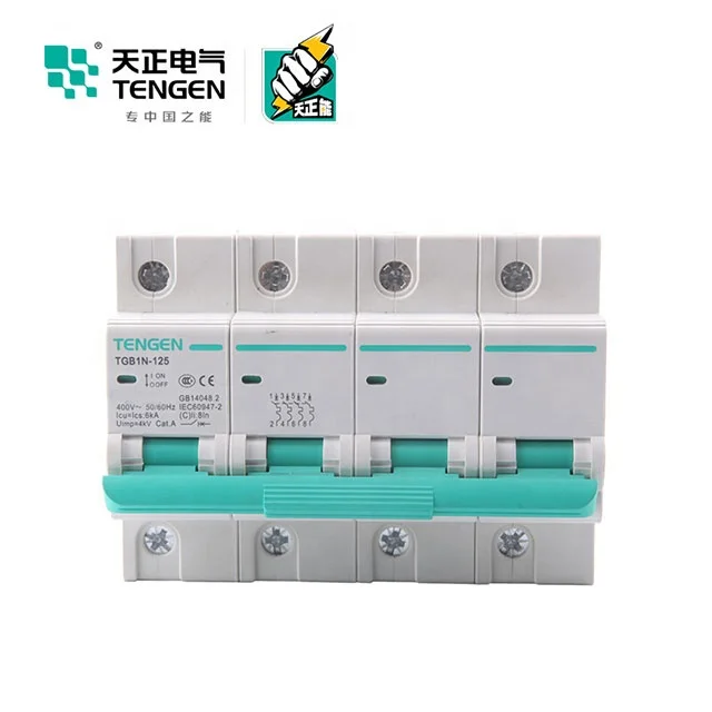 Tengen Air Switch Mcb Tgb1n-125 4p C 100a 6ka Miniature Circuit Breaker ...