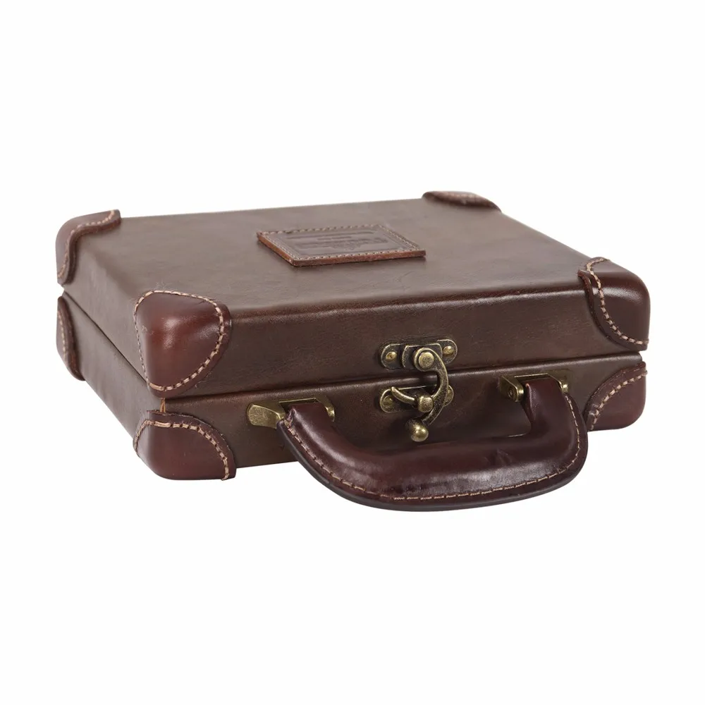 TOURBON Vintage Leather Small Gun Case - Safe & Stylish