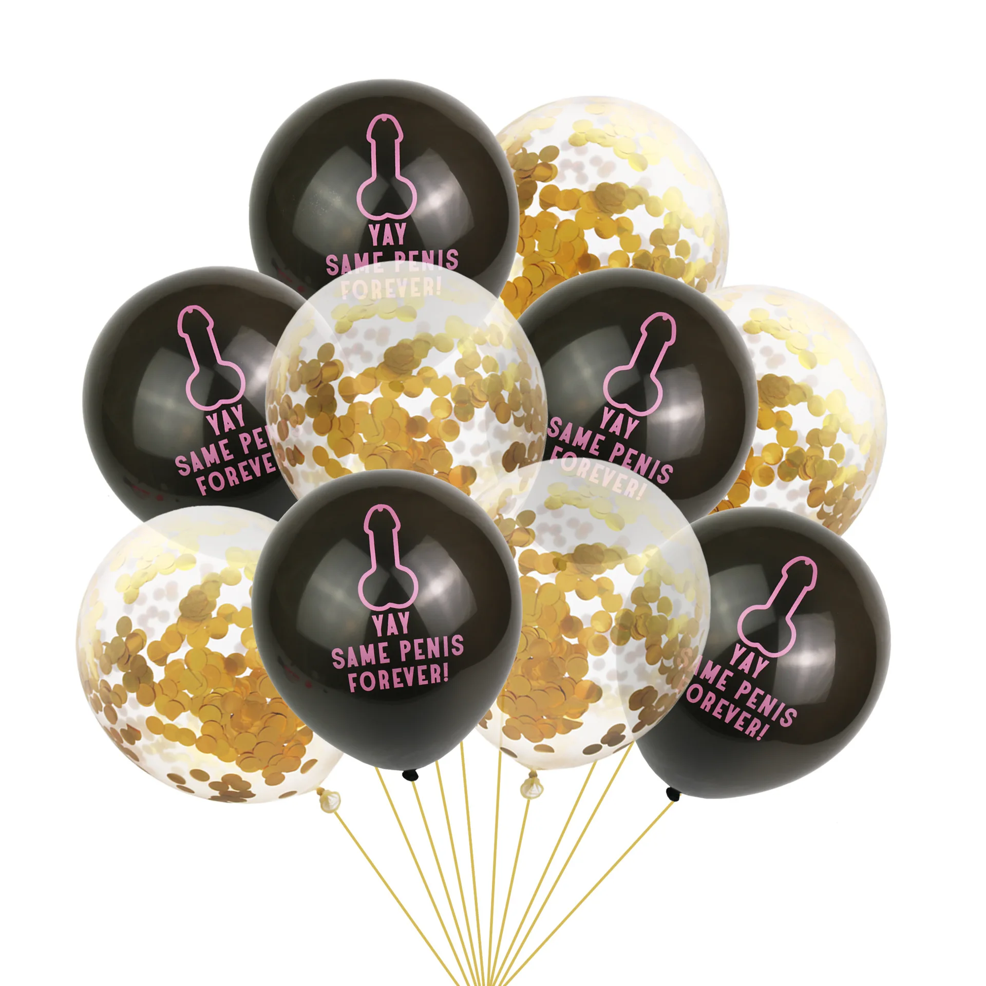 Same Penis Forever Balloon Bridal Shower Gold Penis Shape Rude Abusive