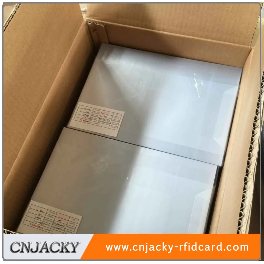 A4 Size 0.08mm Clear Glue Coated Overlay / Pvc Holographic Overlay For ...