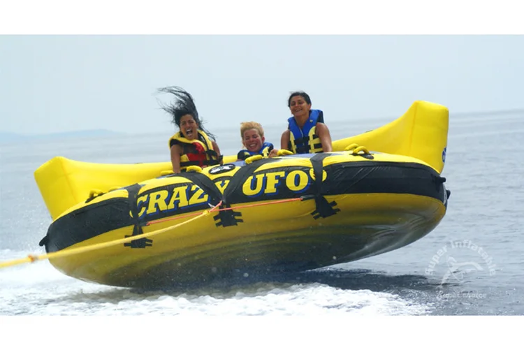 Tarpaulin Bottom Inflatable Large Crazy Ufo Flying Towable Tube For ...