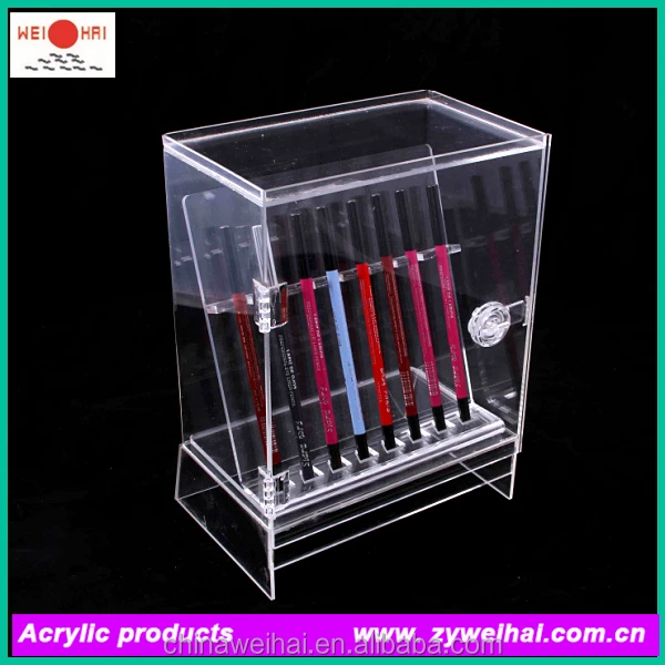 Clear Acrylic Pen Display Case With Door And Lock - Buy Pen Display ...