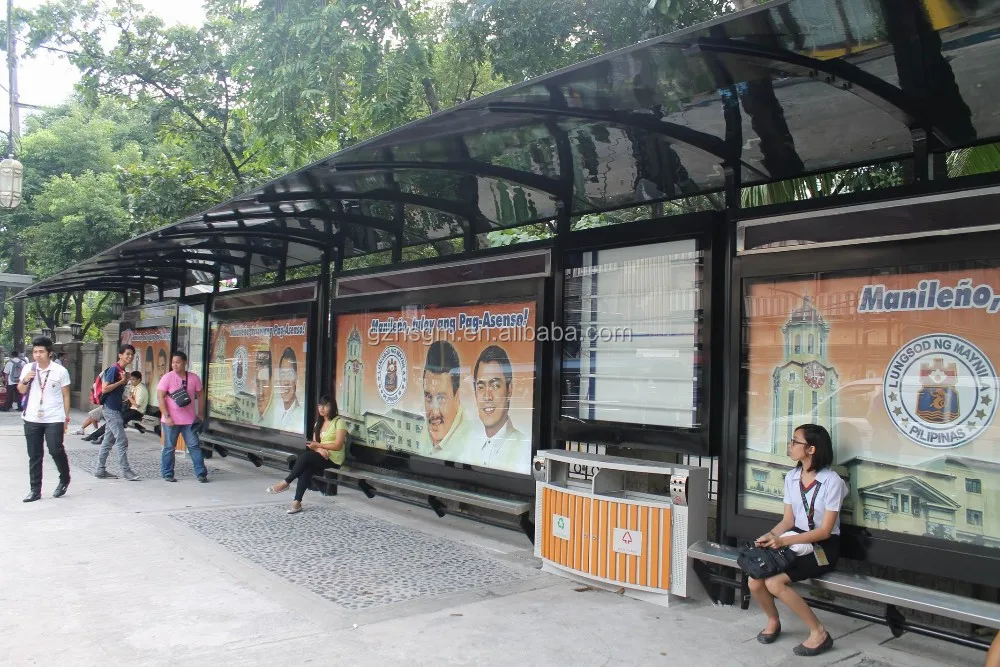 The Philippines Fashionable Bus Waiting Shed With Advertising Billboard ...