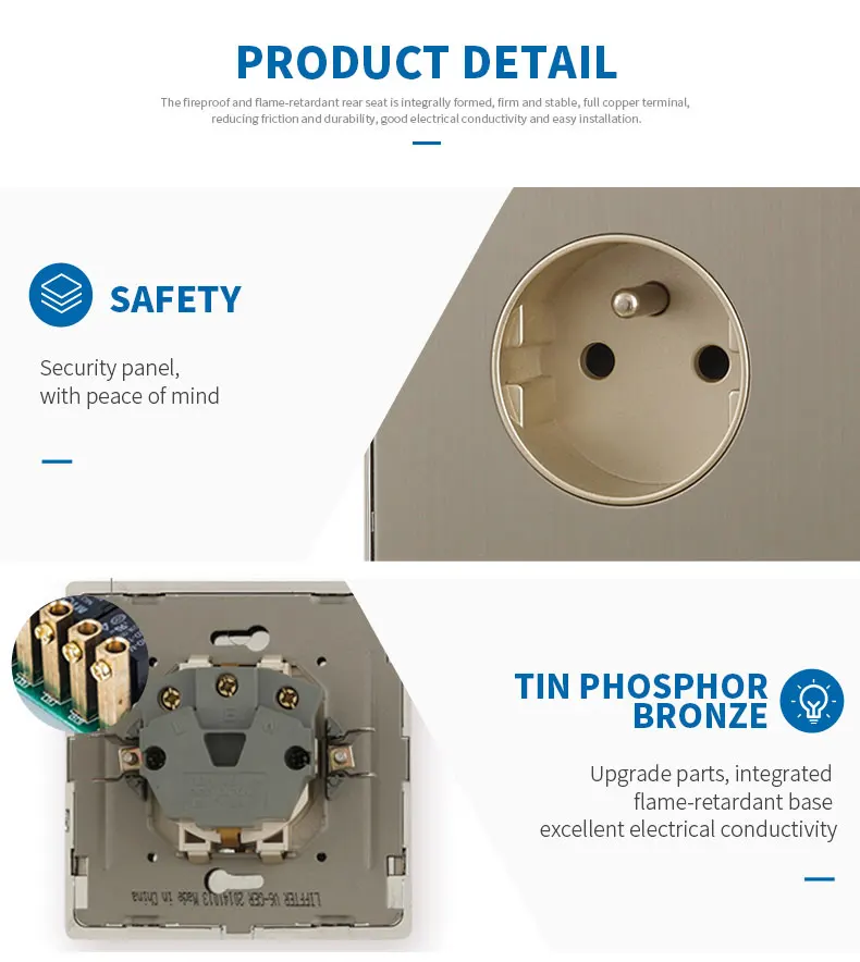 German Style Electric Wall Charger Adapter Eu Plug Socket Switch Power ...