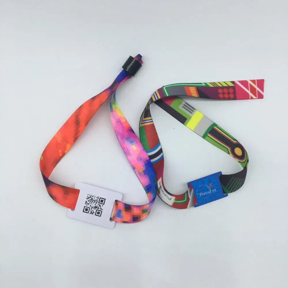 Classic Single-use 13.56mhz Fabric Rfid Wrist Strap Nfc Woven Wristband ...