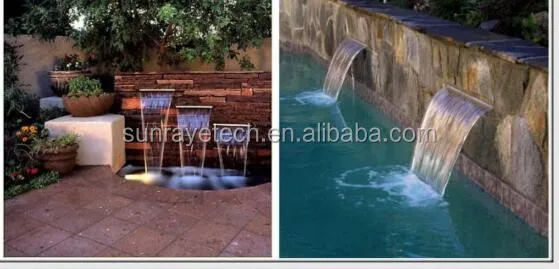 60cm Long Sheer Descent Stainless Steel Spillway Waterfall With Double ...