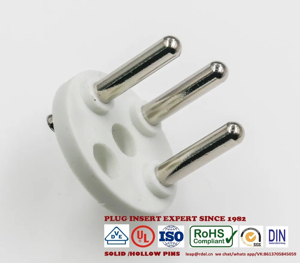 LPIS-021 Israel Plug Insert SI32 4.4MM 16A 2-Pin,2-Pole,2-Prong for ...