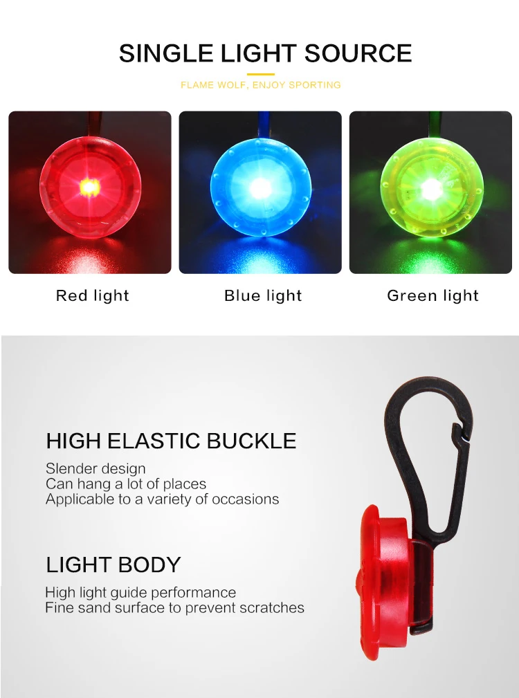 Plastic Clip On Light Water Resistant Safety Mini Led Bag Light - Buy ...