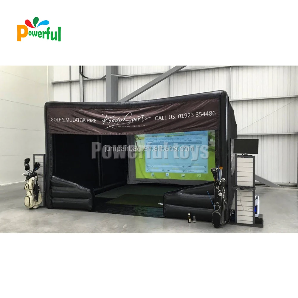 Customized Inflatable Golf Simulator Room Inflatable Golf Bay For ...