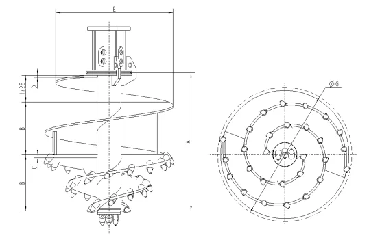 Rotary Rig Drilling Bucket Auger with Bullet Teeth