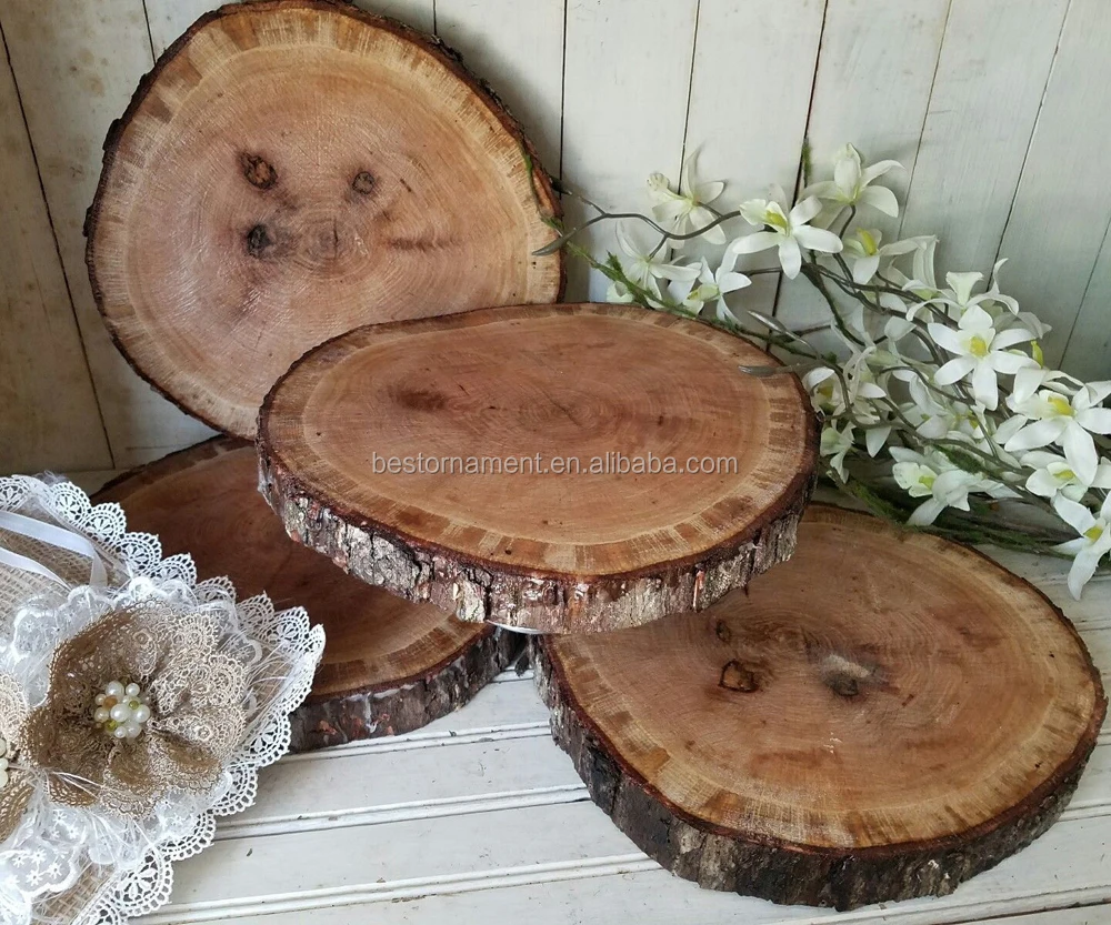 Large Wholesale Rustic Natural Round Wood Pine Tree Slices For Wedding ...